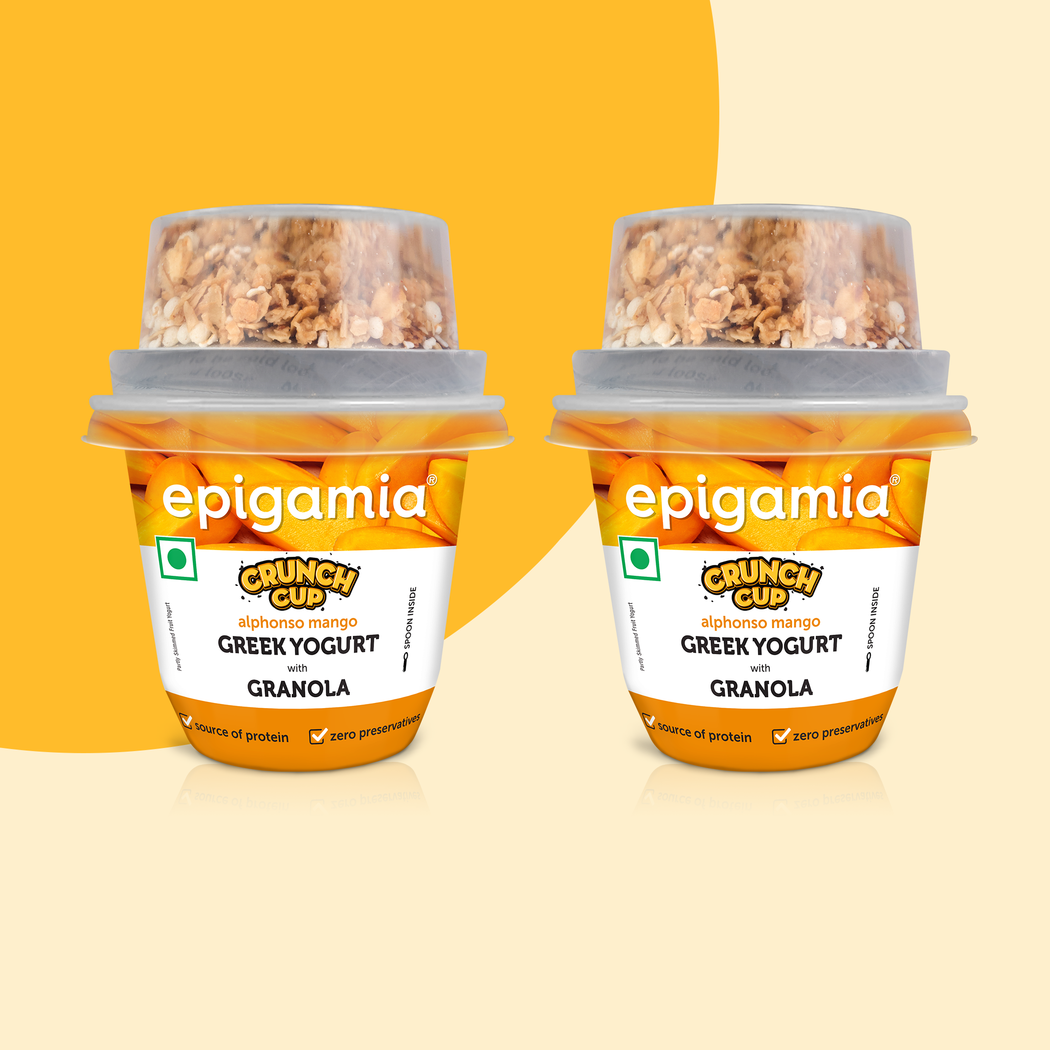 crunch cup, alphonso mango - pack of 2 - Epigamia