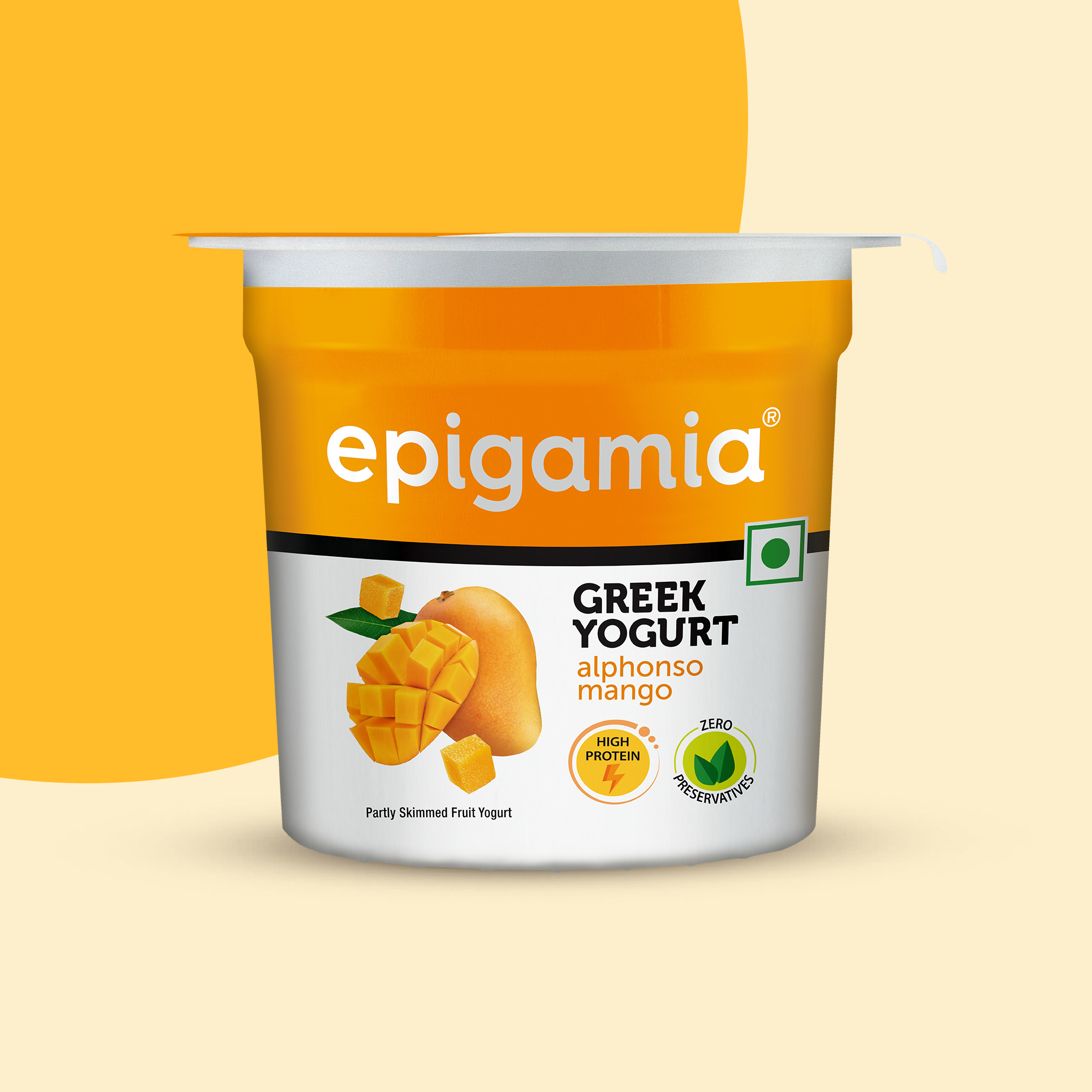 greek yogurt, alphonso mango - Epigamia