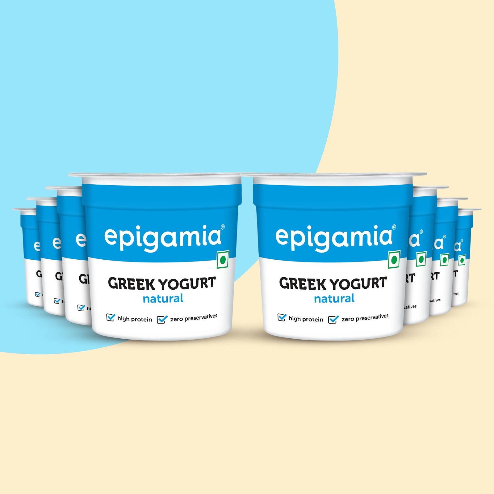 greek yogurt, natural - pack of 8 - Epigamia