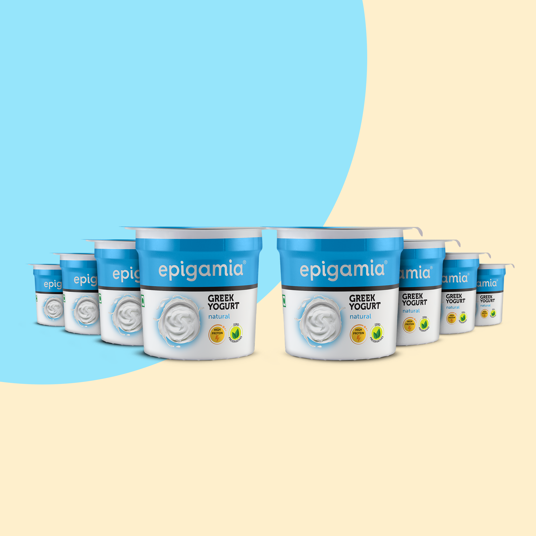 greek yogurt, natural - pack of 8 - Epigamia