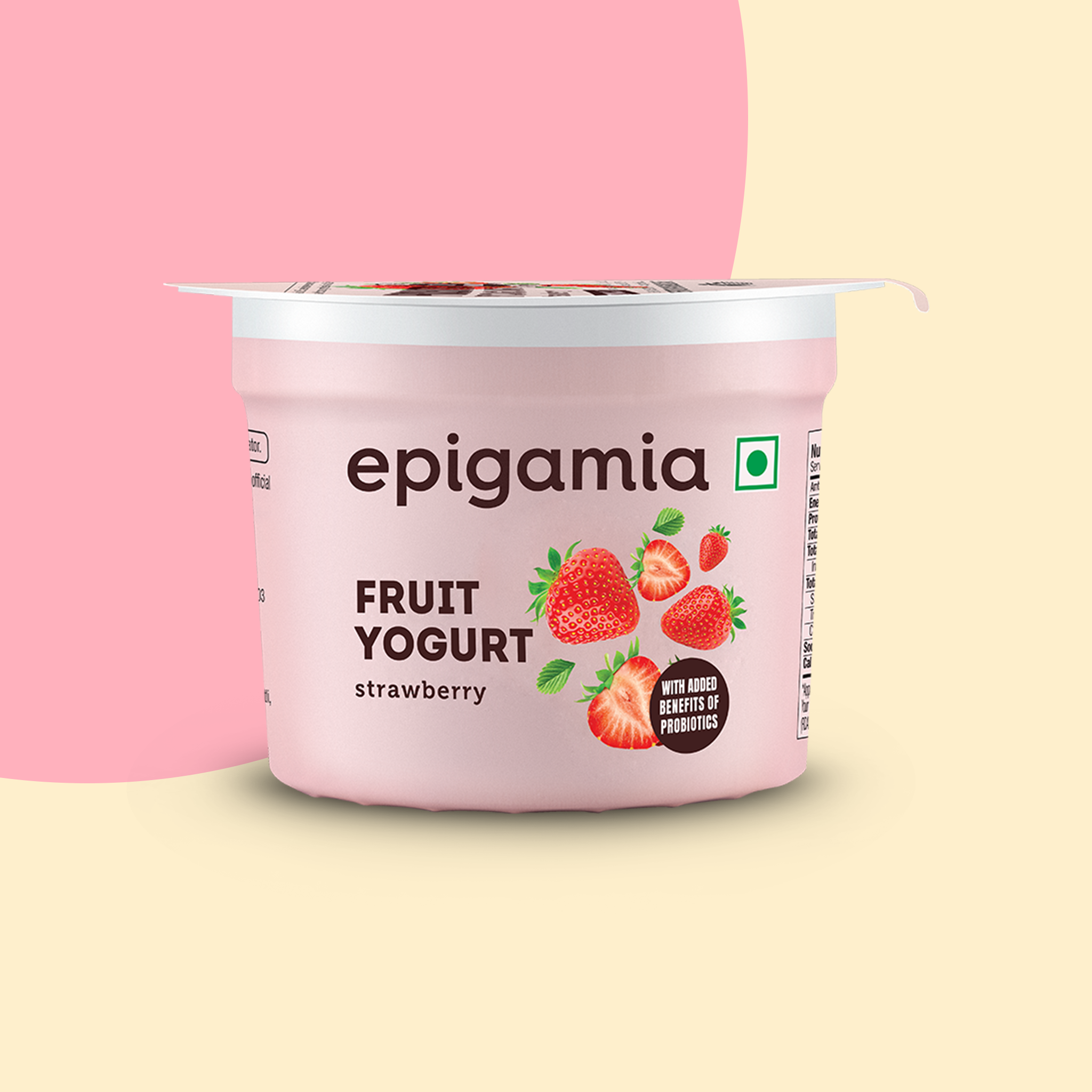 fruit yogurt, strawberry - Epigamia