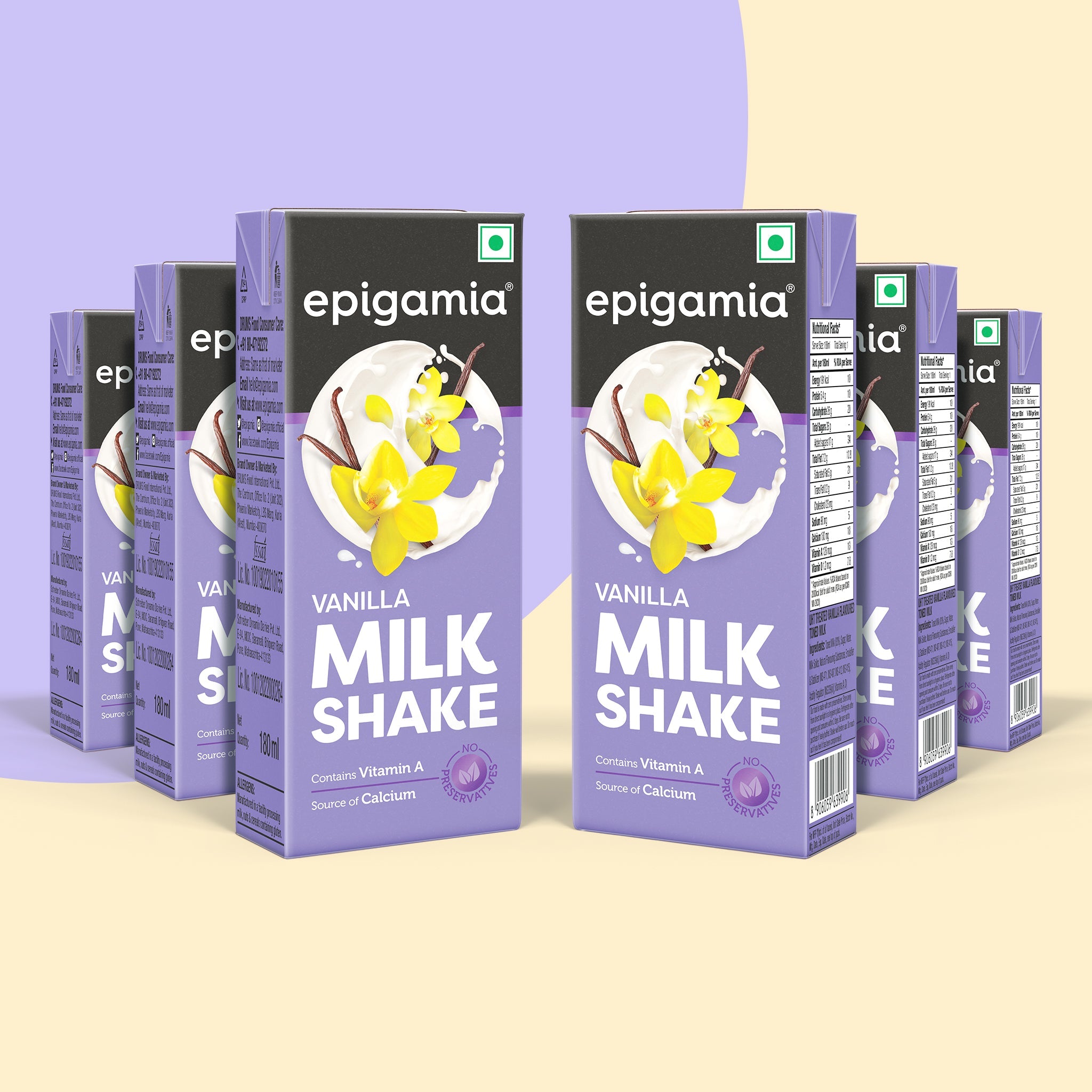 milkshake, vanilla - pack of 6 - Epigamia