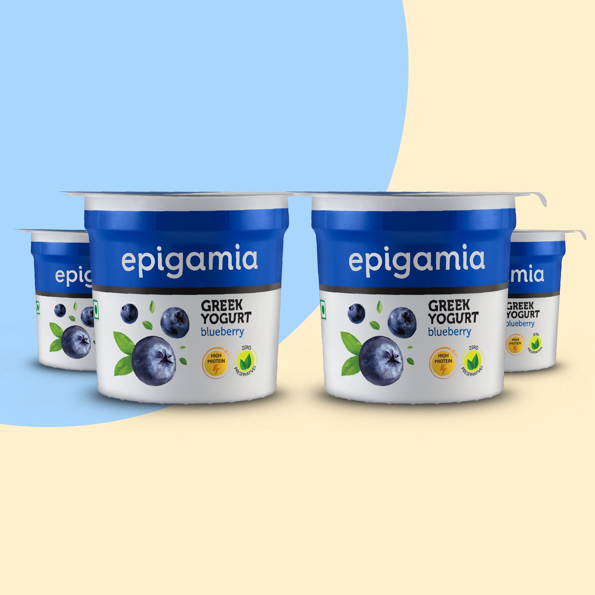 greek yogurt, blueberry - pack of 4 - Epigamia